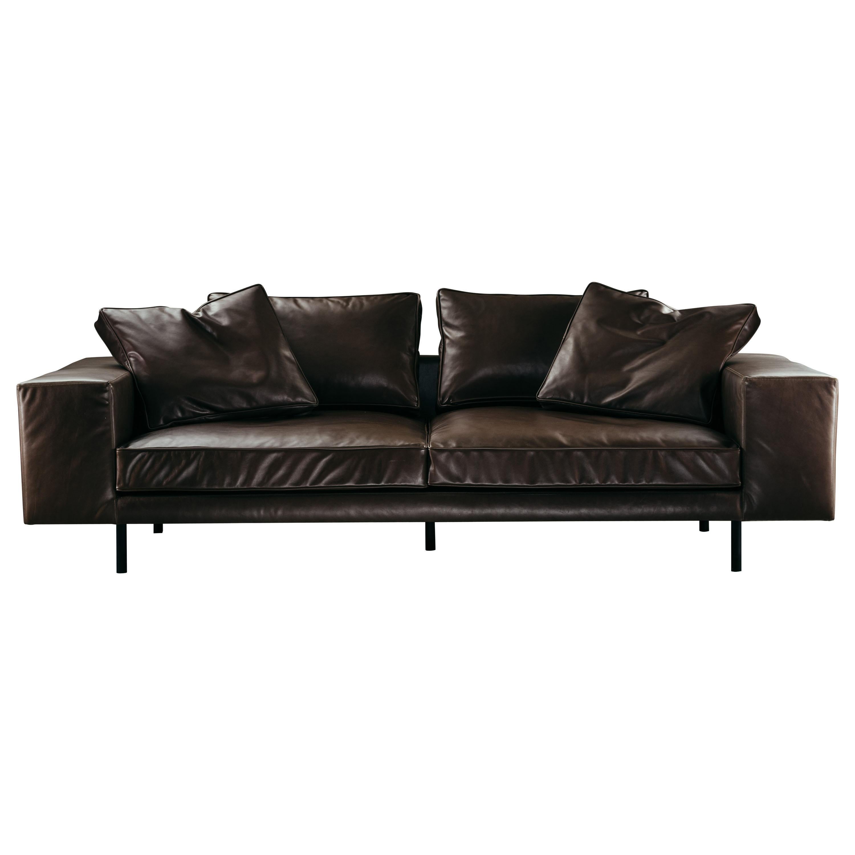 Foster and Partners ‘Still Sdc250’ Large Curved Sofa in Brown Leather ...