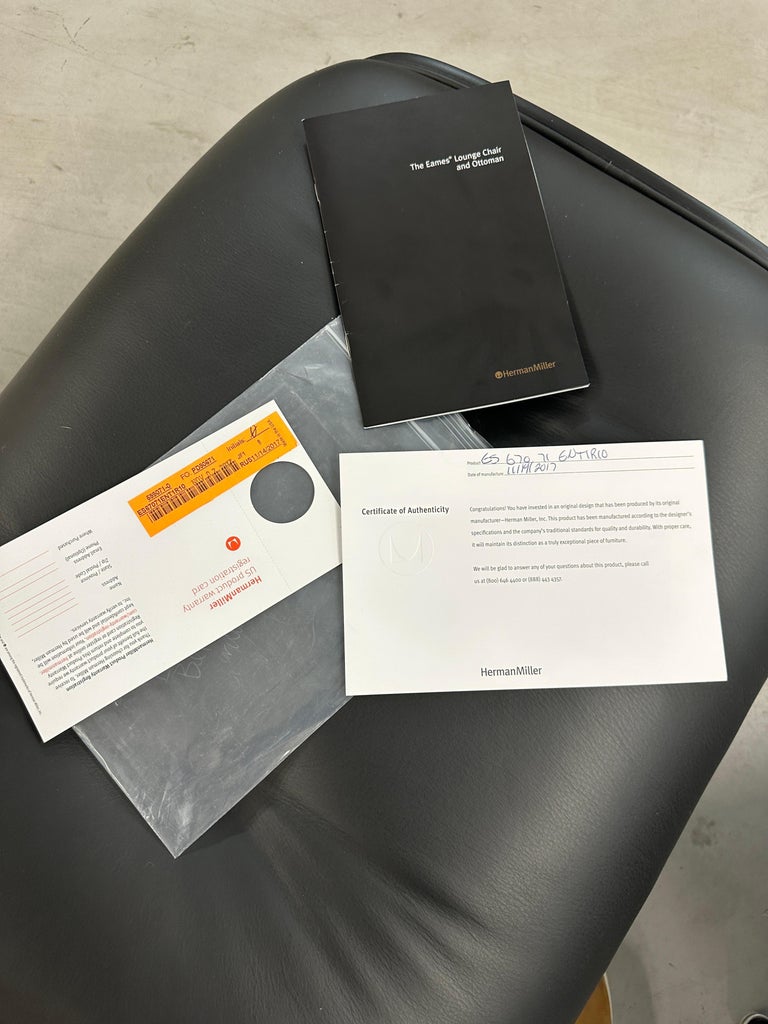 "Stealth" All Black Herman Miller Eames Chair and Ottoman 2017-Tall ...