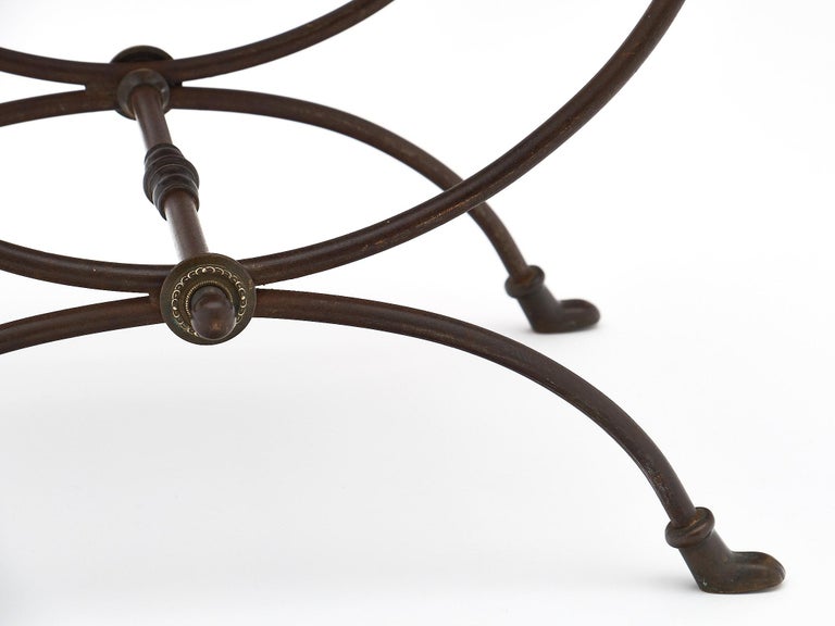 Steel and Bronze Antique Swan Stool For Sale at 1stDibs