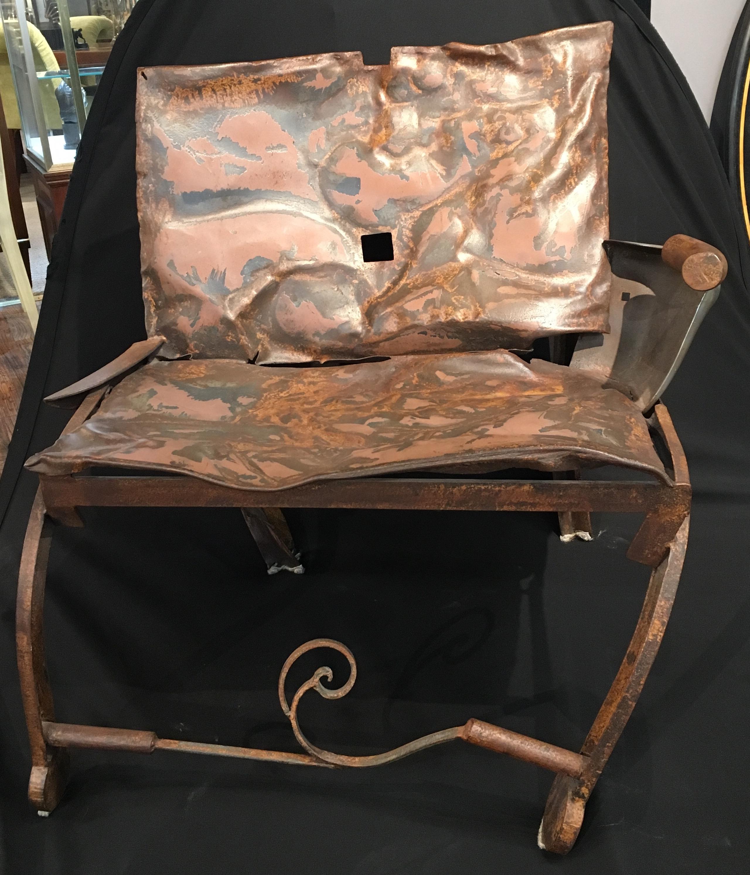 Steel and Metal Arm Chair Sculpture by William Wareham at 1stDibs ...