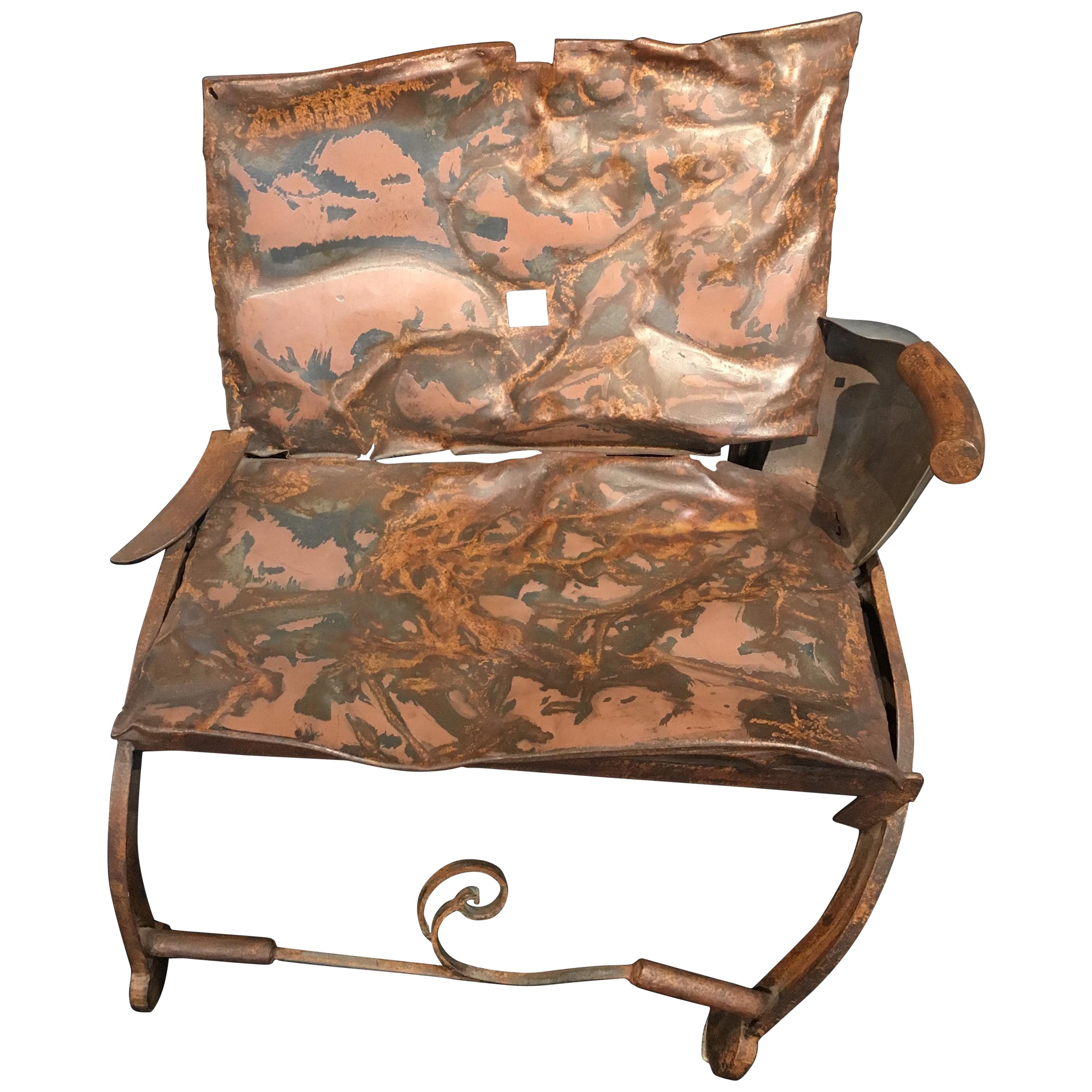 Steel and Metal Arm Chair Sculpture by William Wareham at 1stDibs ...