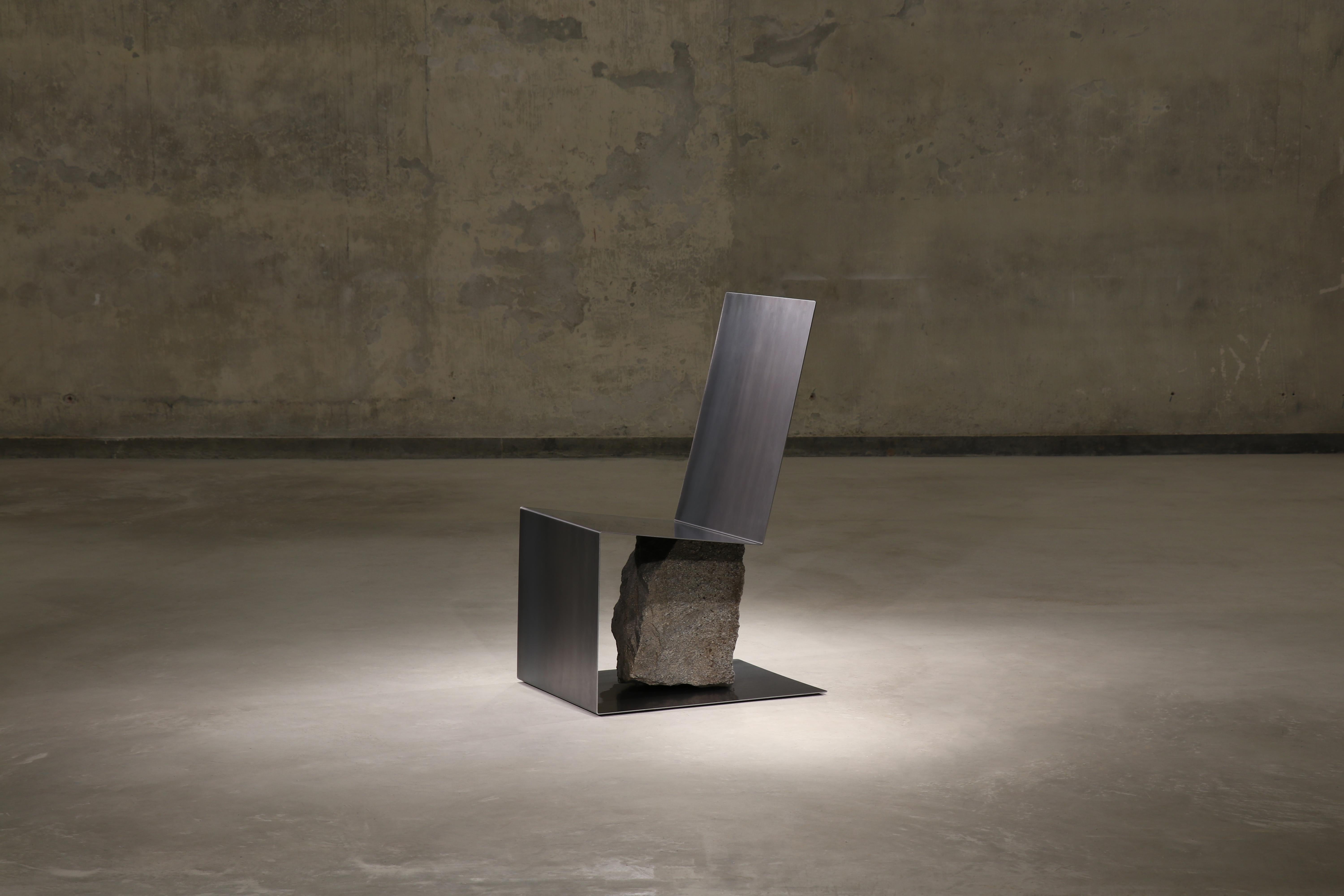 Steel and Stone Chair by Batten and Kamp For Sale at 1stDibs