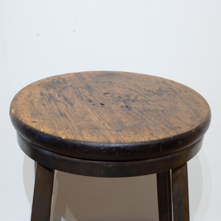 Steel and Walnut Counter Stools, circa 1960-1990 For Sale at 1stDibs