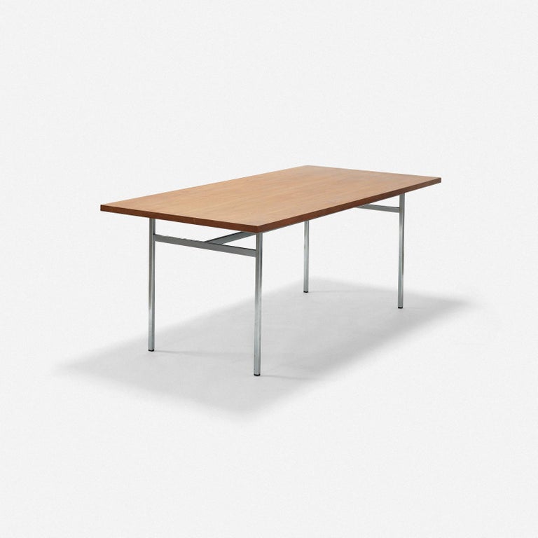 Steel and Walnut Dining Table Designed by Florence Knoll for Knoll ...