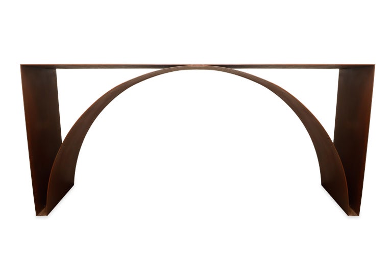 Steel Arch Console Table in Rex Oxide Finish by Juan Montoya For Sale ...