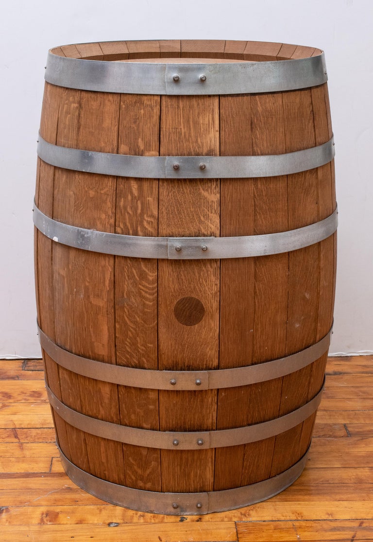 Steel-Banded Oak Wine Cask For Sale at 1stDibs