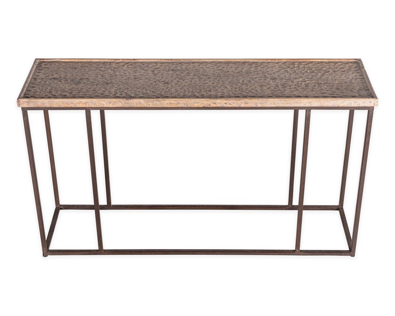 Steel Base Console with "Cat's Tongue" Design Top For Sale at 1stDibs