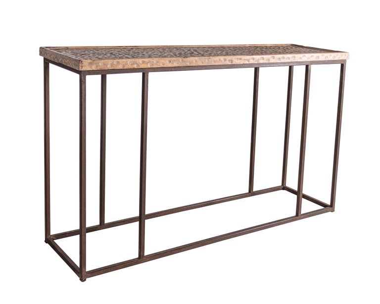 Steel Base Console with "Cat's Tongue" Design Top For Sale at 1stDibs