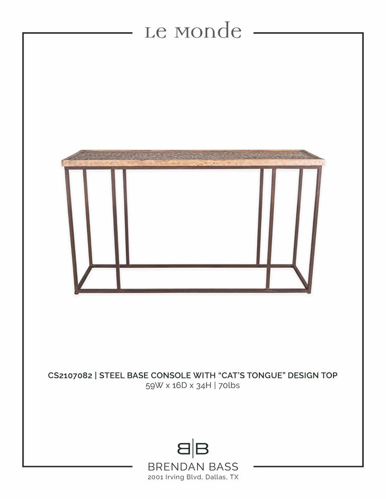 Steel Base Console with "Cat's Tongue" Design Top For Sale at 1stDibs