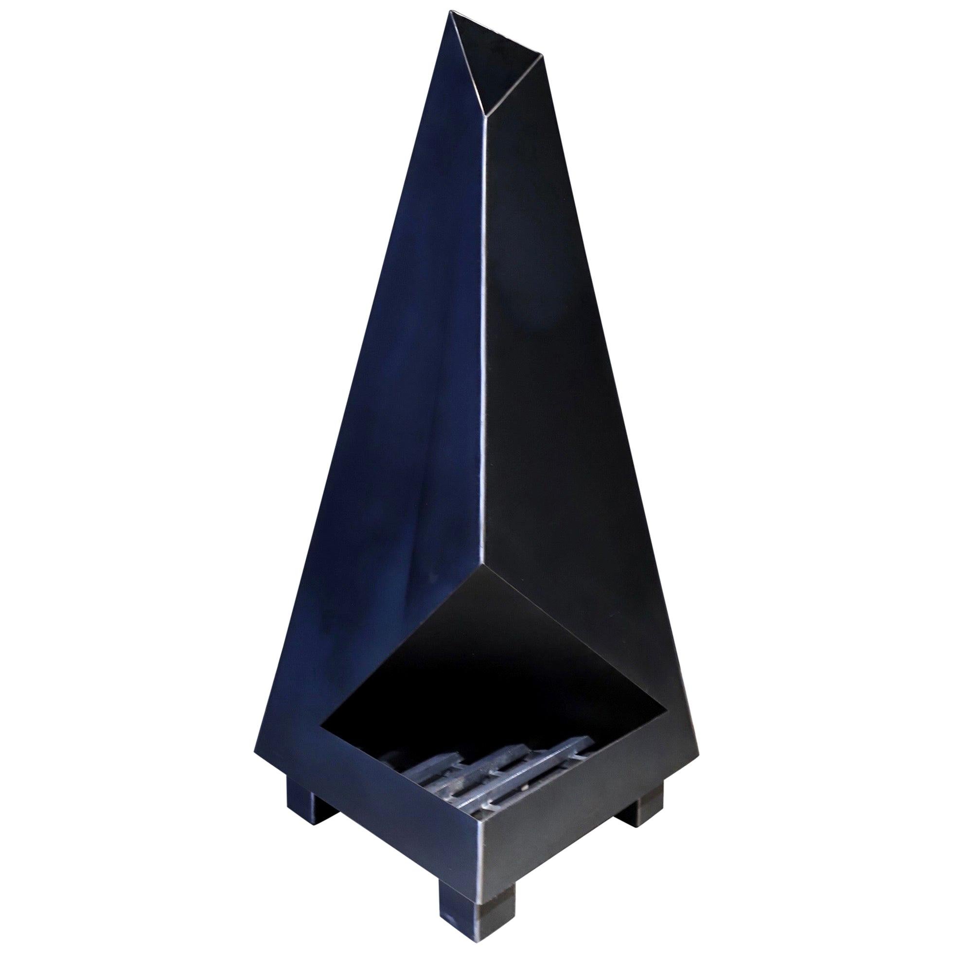 Steel Chiminea Fire Pit Outdoor Fireplace Small at 1stDibs