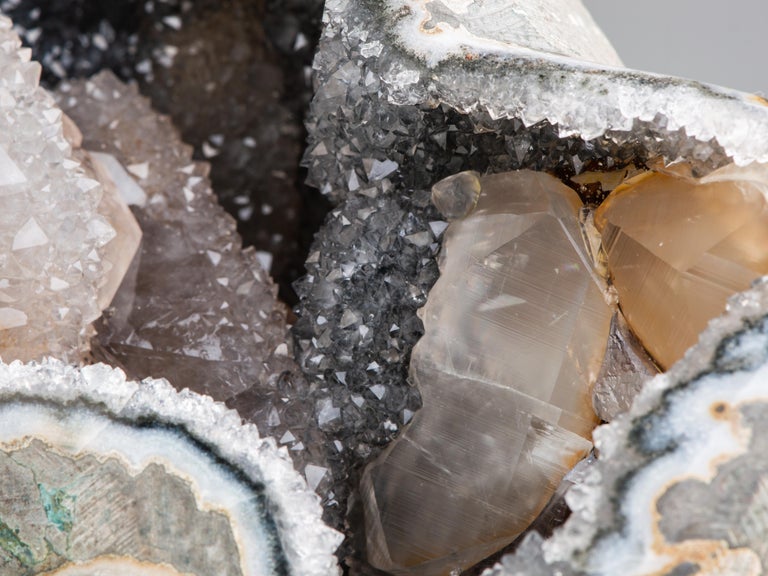 Steel Colored Heart Shaped Open Quartz Geode For Sale at 1stDibs