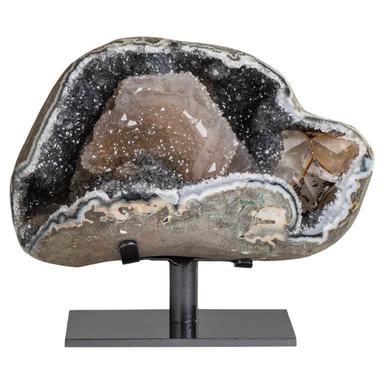 Steel Colored Heart Shaped Open Quartz Geode For Sale at 1stDibs