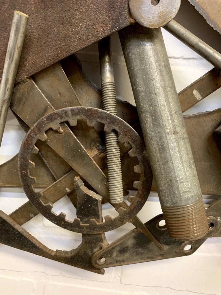 Steel Found Objects Brutal Wall Sculpture by Bruce Gray For Sale at 1stDibs
