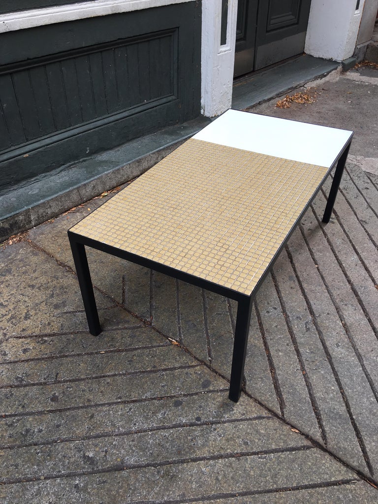 Steel Frame Coffee Table with Tile and Formica Top at 1stDibs | metal ...