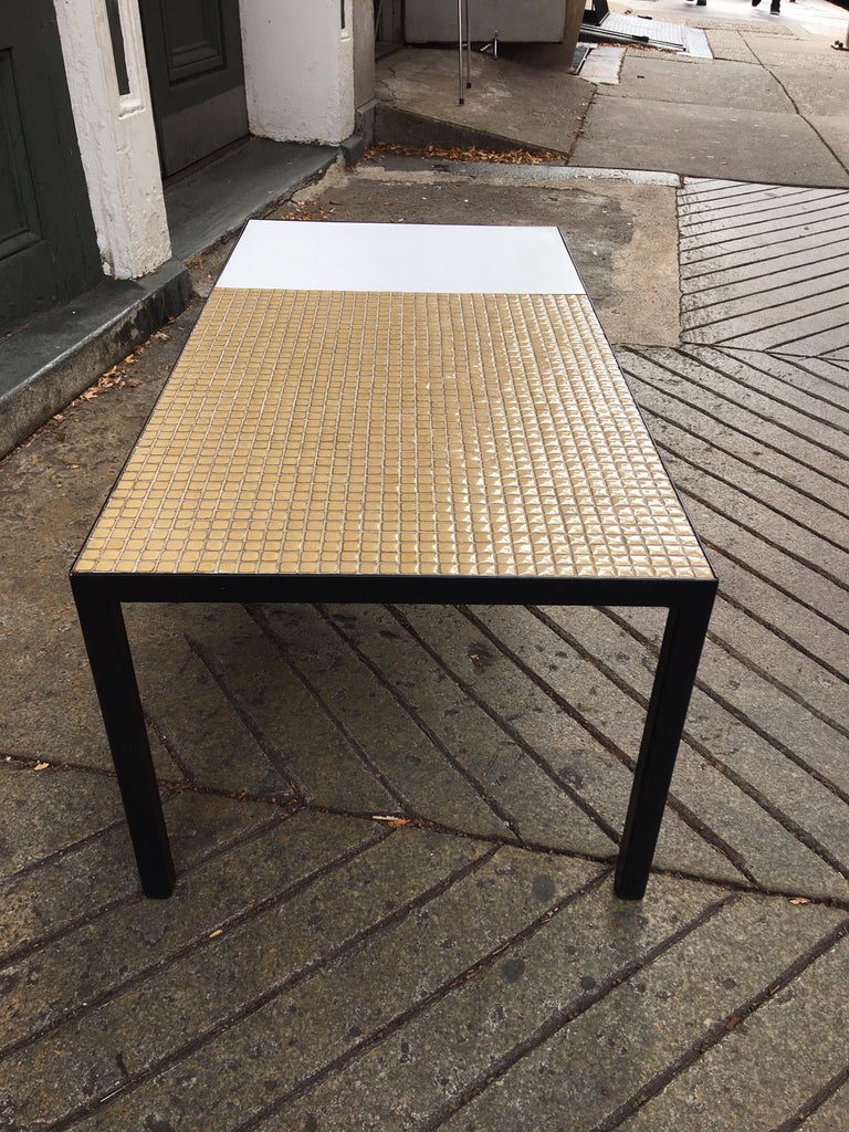 Steel Frame Coffee Table with Tile and Formica Top at 1stDibs | metal ...