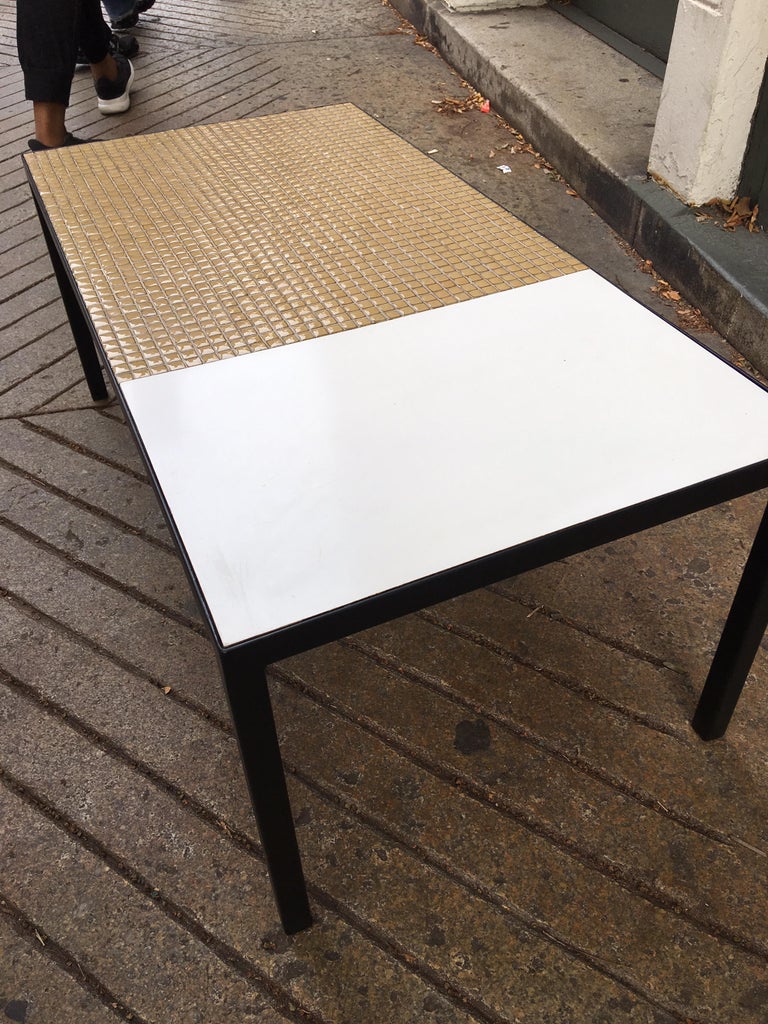Steel Frame Coffee Table with Tile and Formica Top at 1stDibs | metal ...