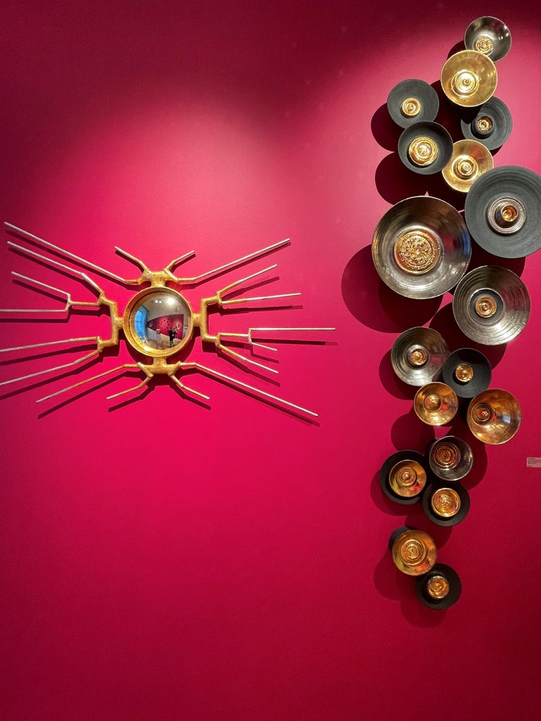 Steel Gesso and Gold Leaf Convex Mirror by Mark Brazier-Jones Uk ...