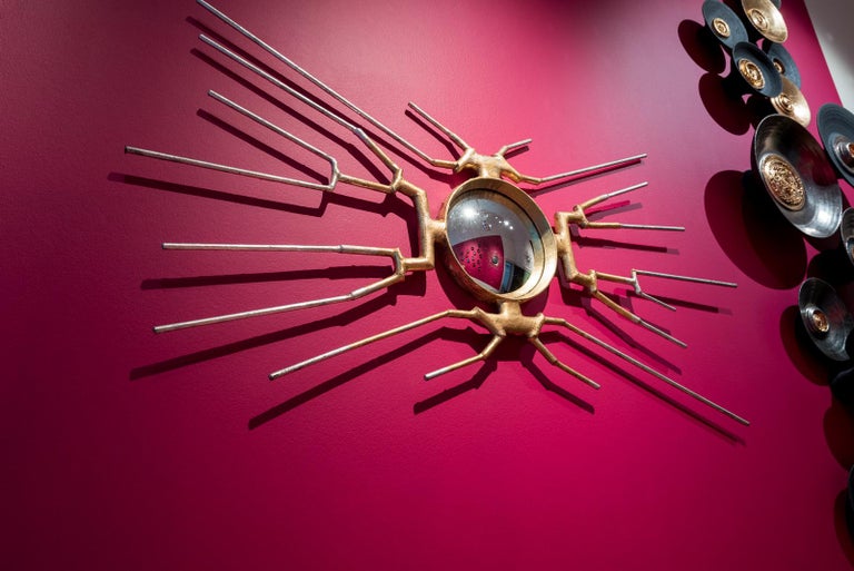 Steel Gesso and Gold Leaf Convex Mirror by Mark Brazier-Jones Uk ...