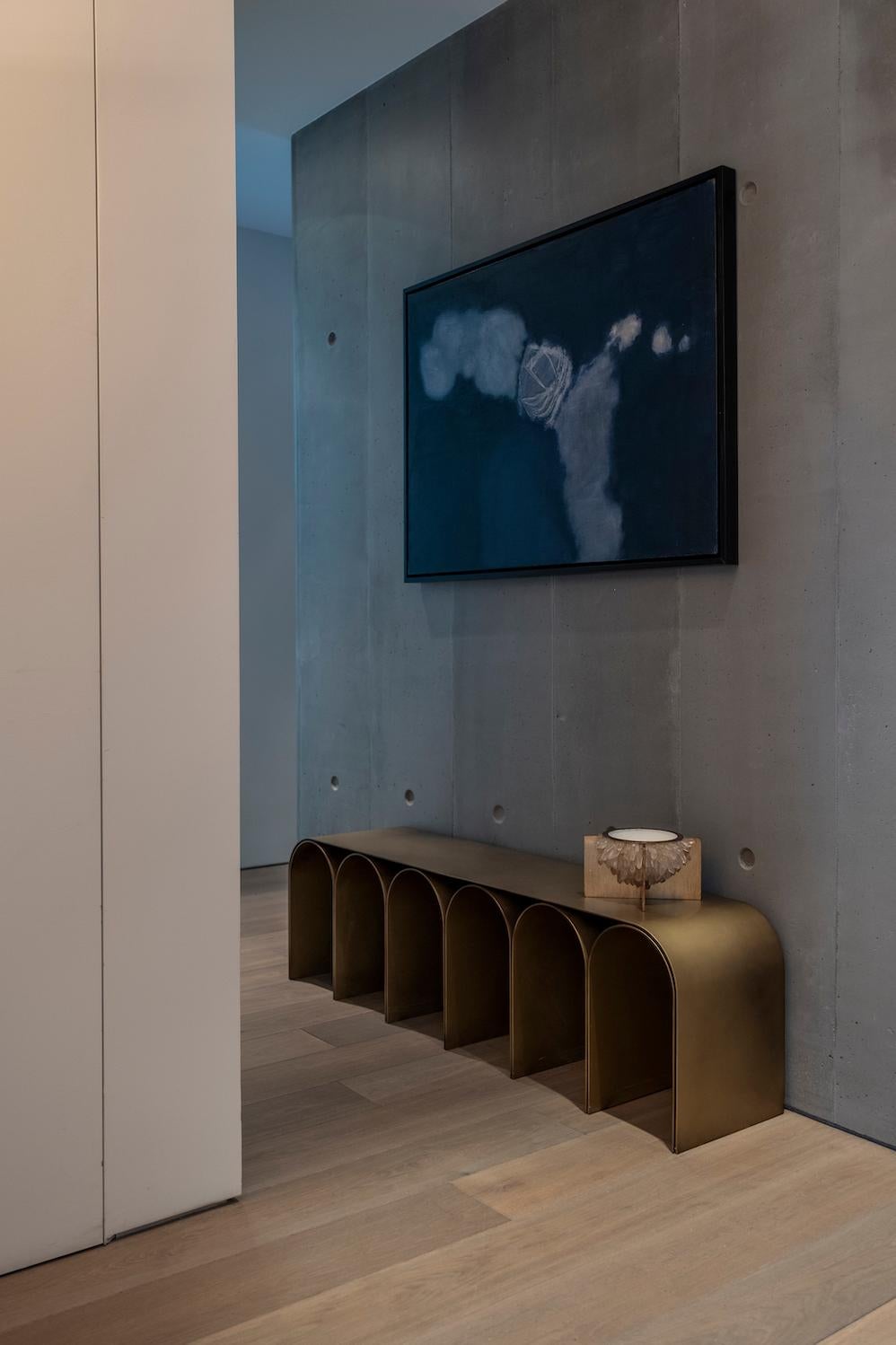 Steel Gold Arch Bench by Pietro Franceschini For Sale at 1stDibs