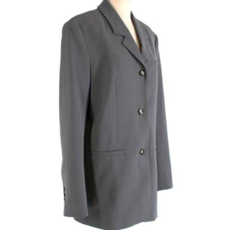 Steel Grey Evan Single Breasted Jacket For Sale at 1stDibs