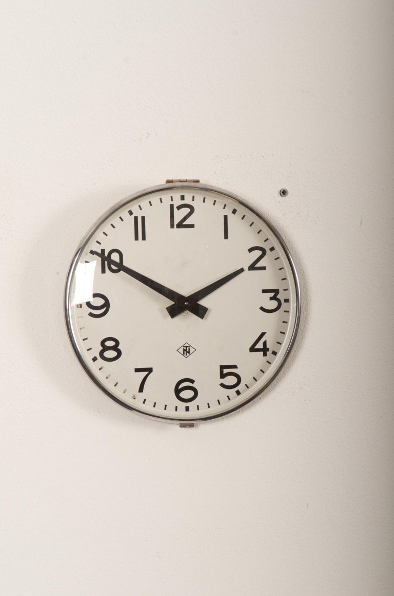 Steel Industrial, Factory, Workshop Wall Clock at 1stDibs