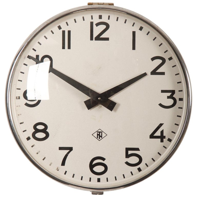 Steel Industrial, Factory, Workshop Wall Clock at 1stDibs