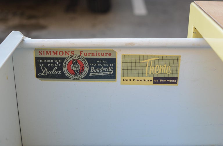 Steel Midcentury Chest of Drawers by Simmons For Sale at 1stDibs