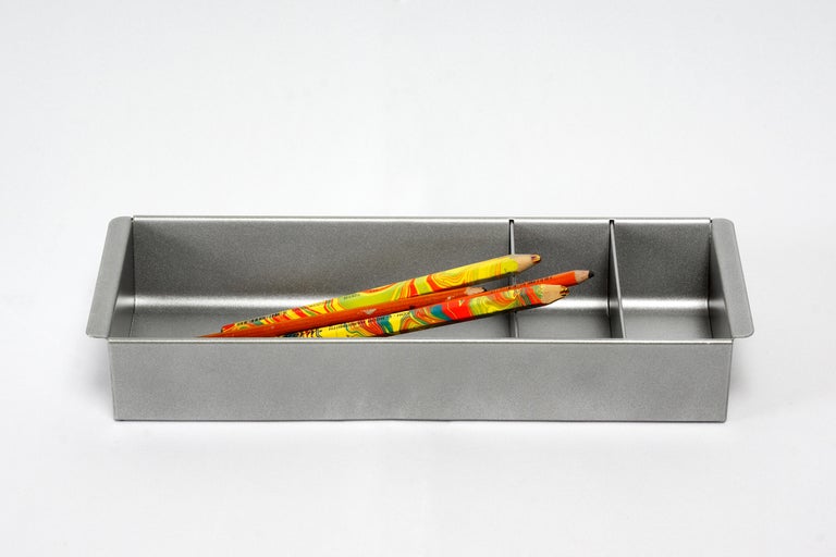 Steel Tanker Drawer Insert/ Organizer, Refinished in Silver at 1stDibs