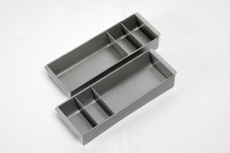 Steel Tanker Drawer Insert/ Organizer, Refinished in Silver at 1stDibs