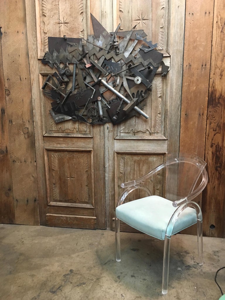 Steel with Found Objects Brutal Wall Sculpture by Bruce Gray For Sale ...
