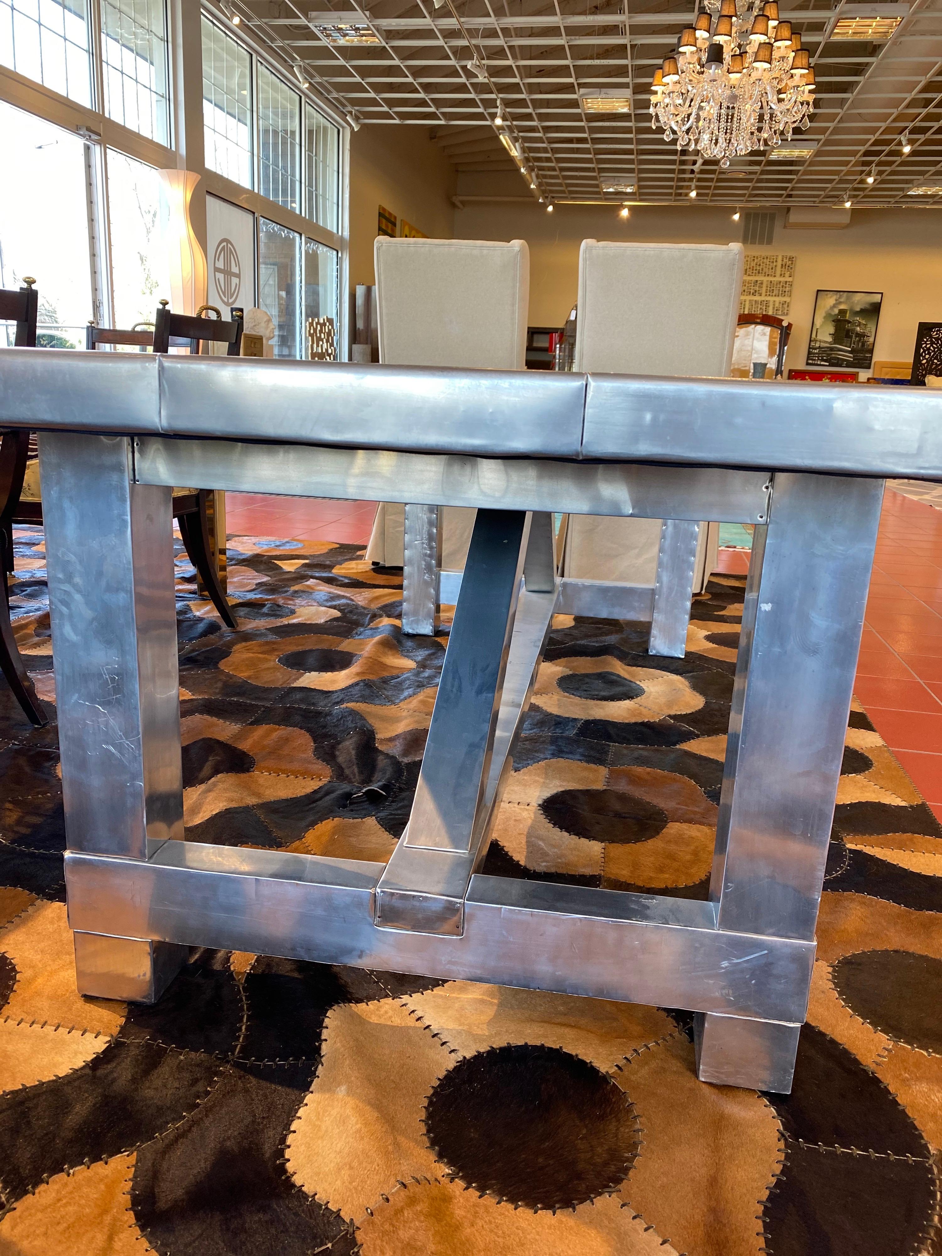 Steel Wrapped Dinning Table at 1stDibs