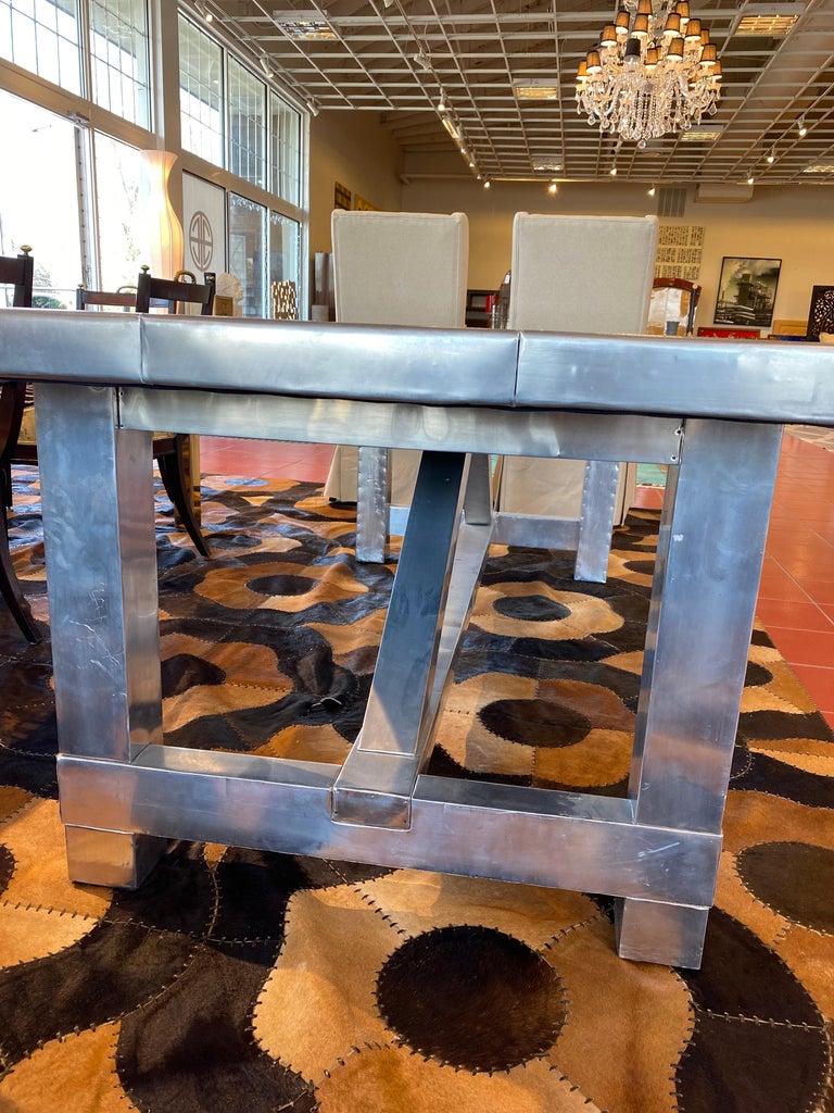 Steel Wrapped Dinning Table For Sale at 1stDibs