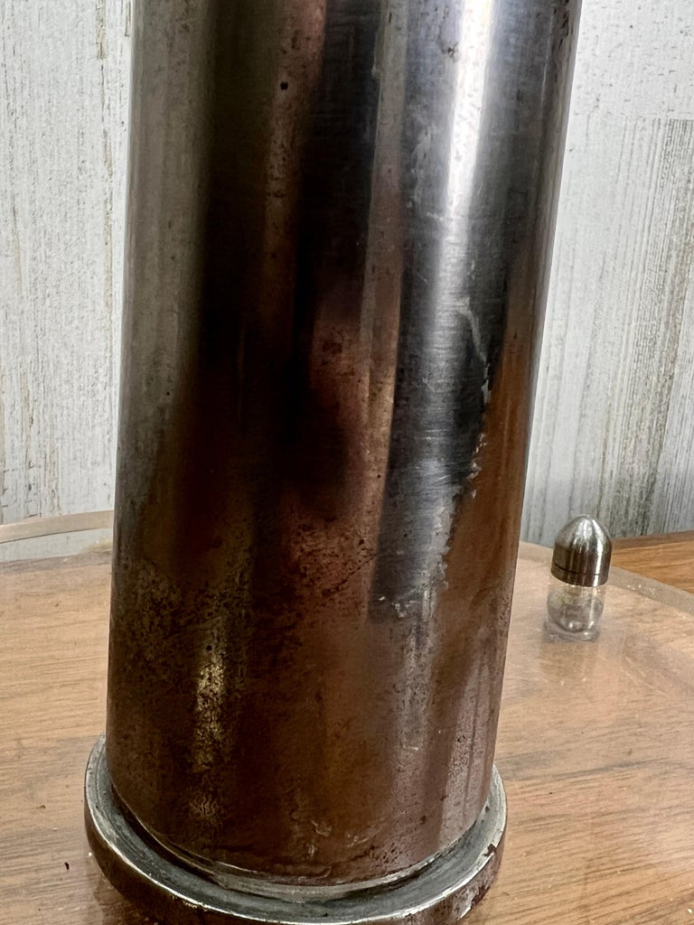 Steel, Brass and Lucite Artillery Shell Lamps For Sale at 1stDibs