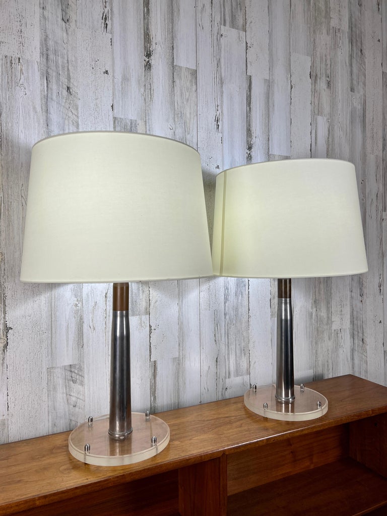 Steel, Brass and Lucite Artillery Shell Lamps For Sale at 1stDibs