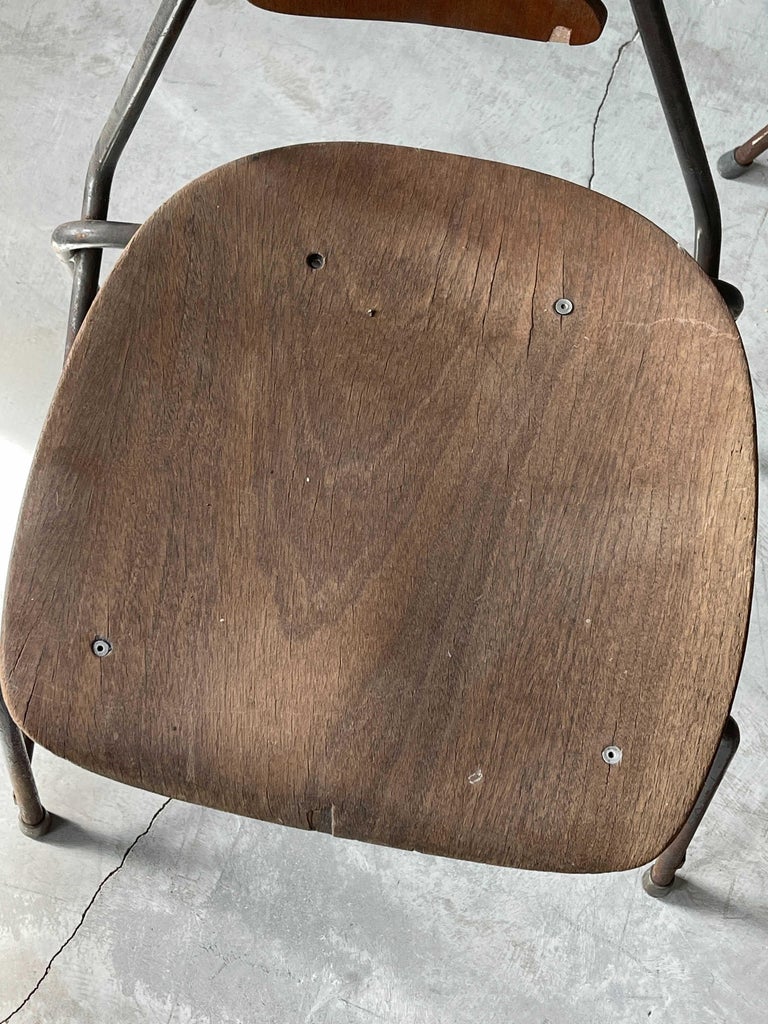 Steen Eiler Rasmussen, Side Chairs from Rungsted Skole, Metal, Oak ...