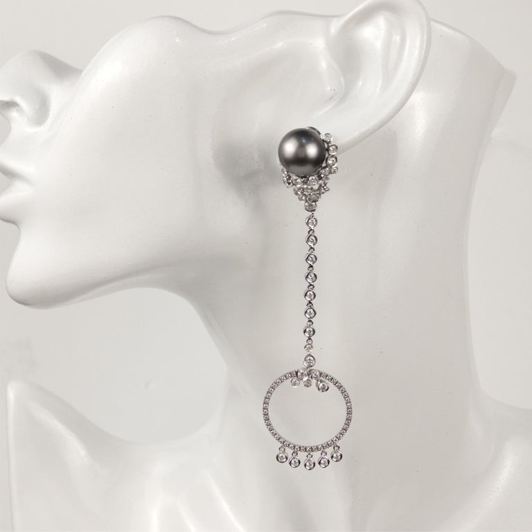 Stefan Hafner 18k White Gold 3.47ctw Diamond Earrings For Sale at 1stDibs