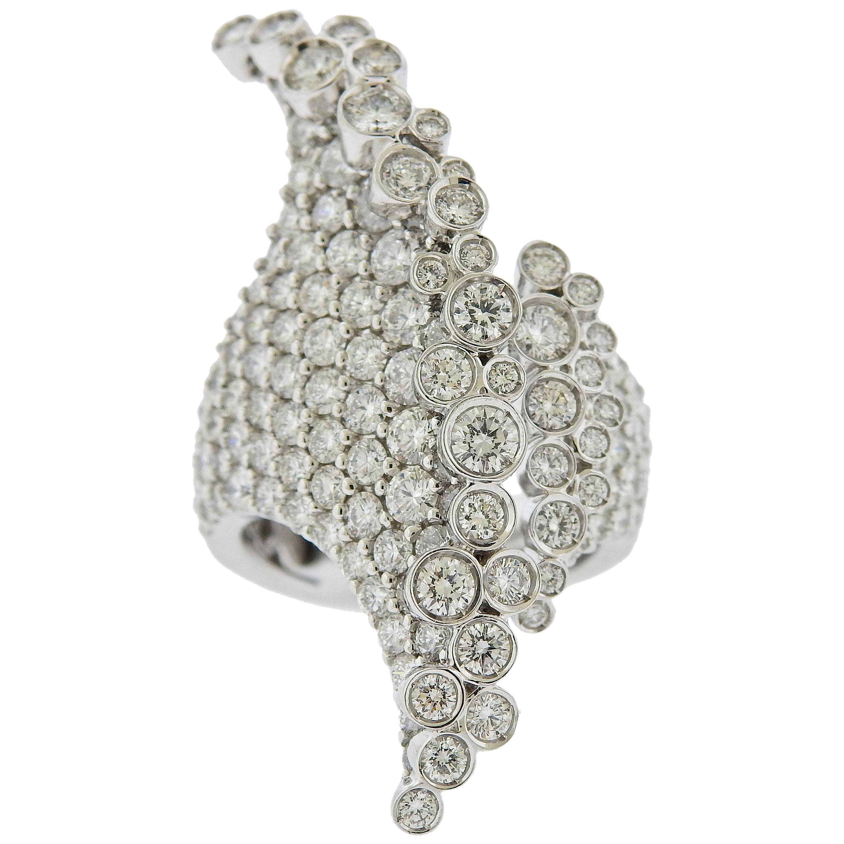 Stefan Hafner Diamond Gold Cocktail Ring at 1stDibs