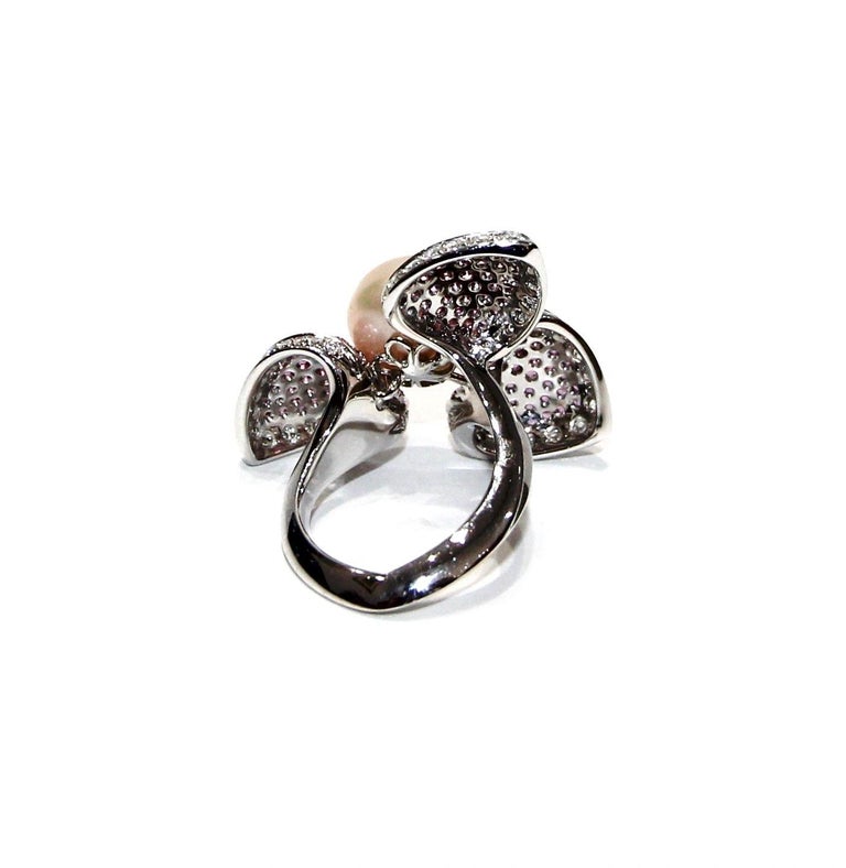 Stefan Hafner Sapphire And Diamond Flower Ring For Sale at 1stDibs