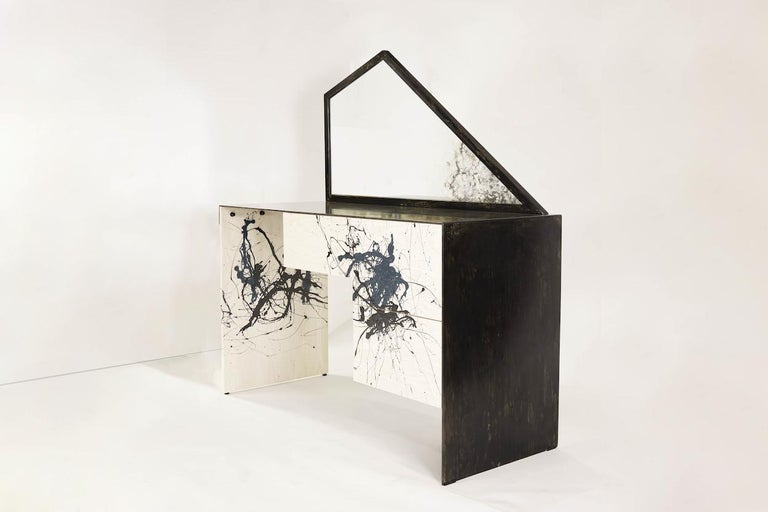 Stefan Rurak, Trapezoid Mirror Desk / Vanity, USA For Sale at 1stDibs