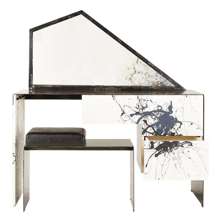 Stefan Rurak, Trapezoid Mirror Desk / Vanity, USA For Sale at 1stDibs