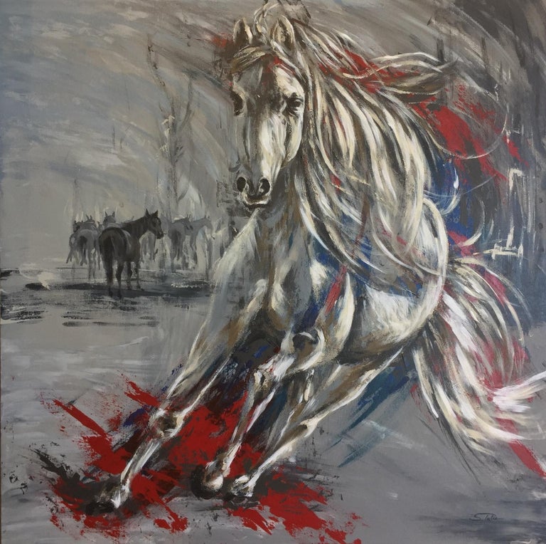 Stefan Talian - Expressionist Horse Painting, "Unbridled" For Sale at ...