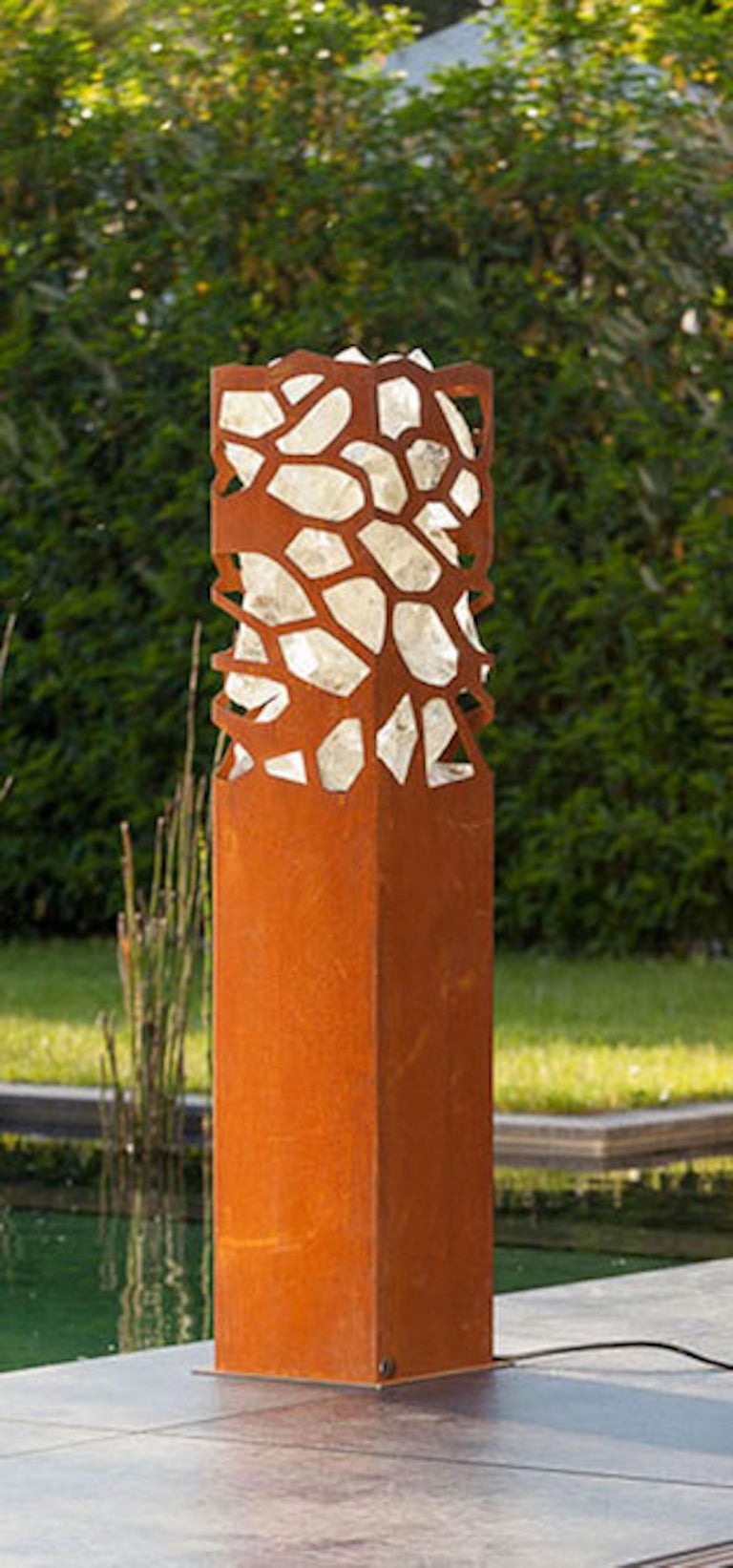 Stefan Traloc - Green Glass Column Lamp - Outdoor - Z1 For Sale at 1stDibs