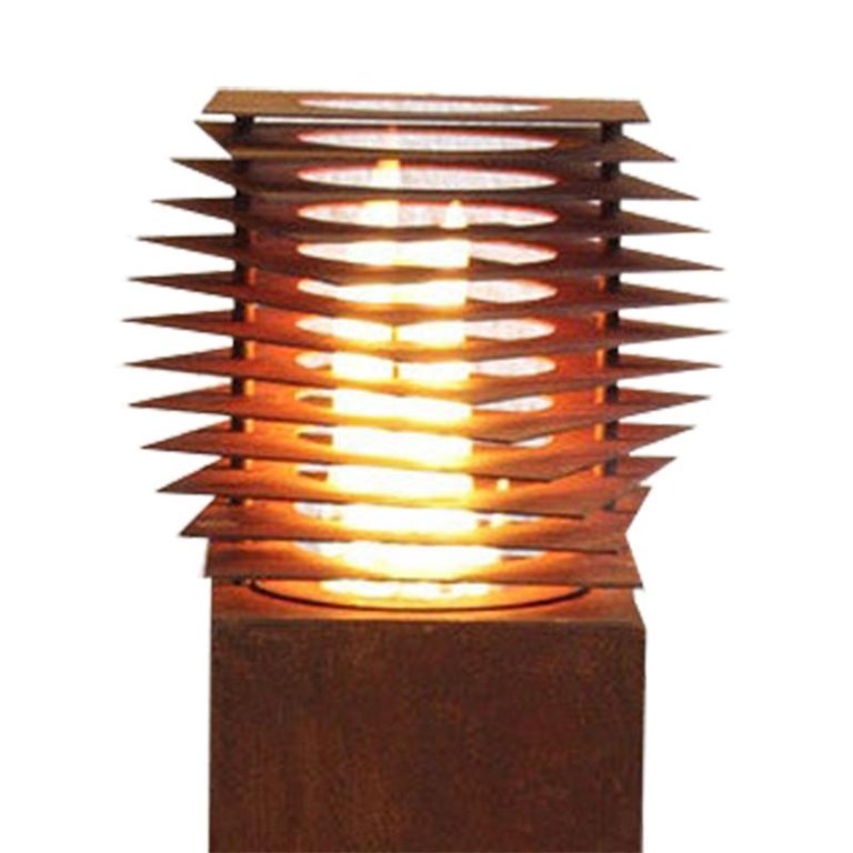 Stefan Traloc - Steel Column and Garden Torch - "Cube" - handmade For ...