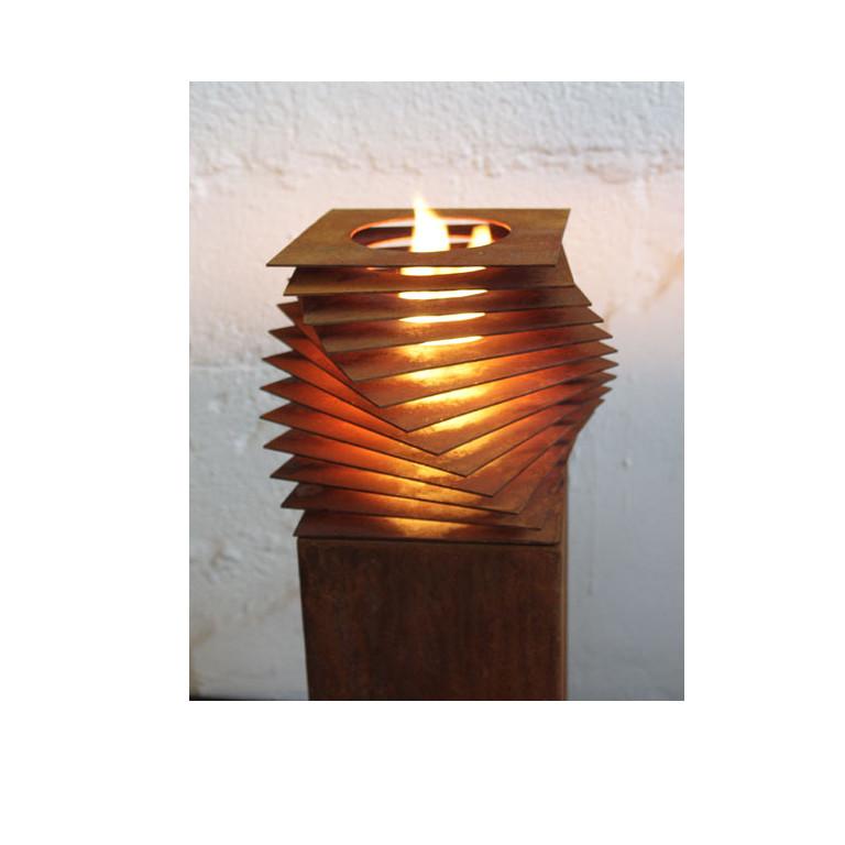 Stefan Traloc - Steel Column and Garden Torch - "Cube" - handmade For ...