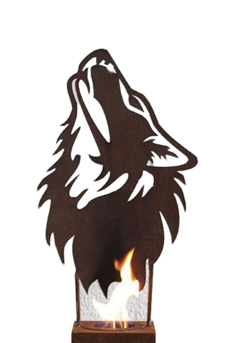 Stefan Traloc - Steel Column and Garden Torch - "Wolf" - handmade ...