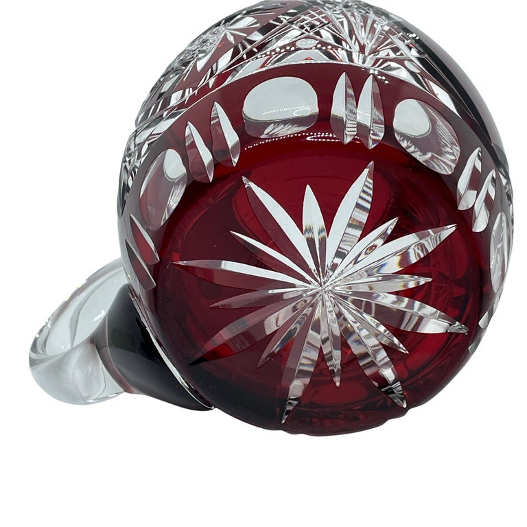 Stein Beer Glass Mug, Ruby Red Crystal Art Glass, Vintage Bohemia at ...