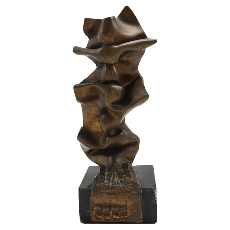 "Stele" Bronze Sculpture Signed Luigi Mazzella and Numbered 12/200 ...