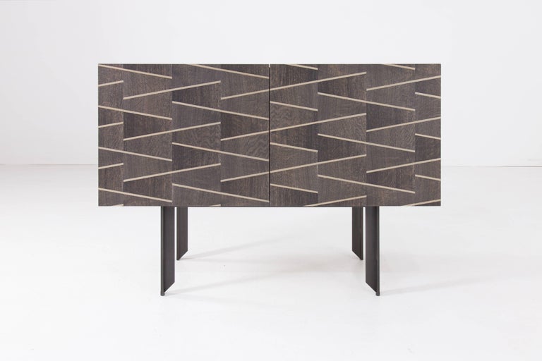 Stella Cabinet, American Hardwood and Steel For Sale at 1stDibs