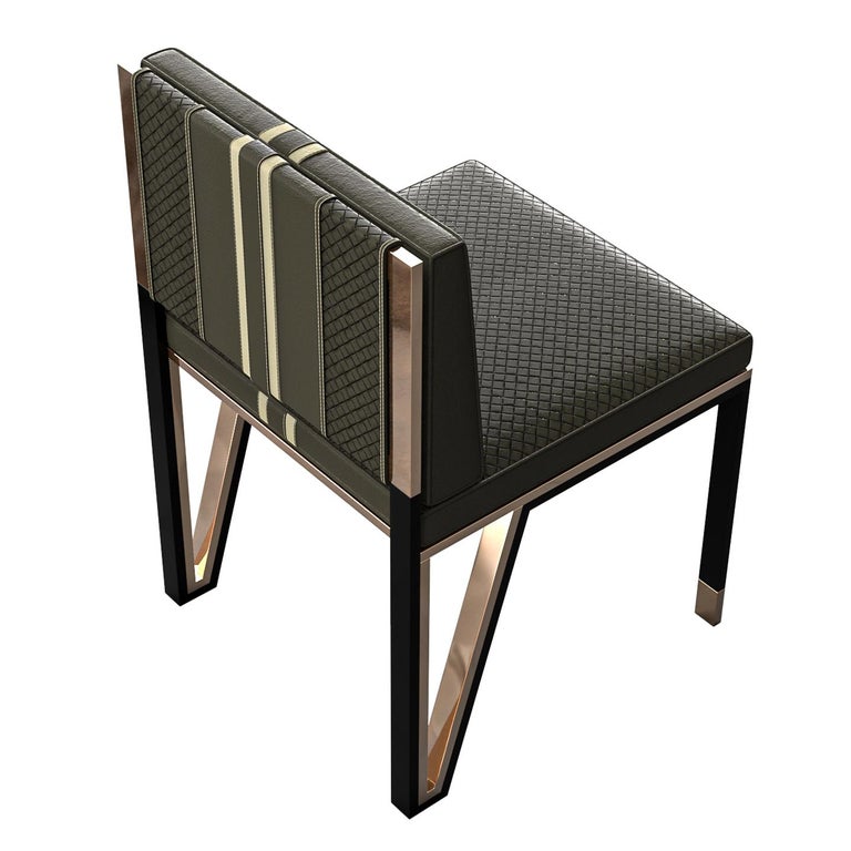 "Stella" Chair with Bronze and Exclusive Leather Pattern, Istanbul For ...