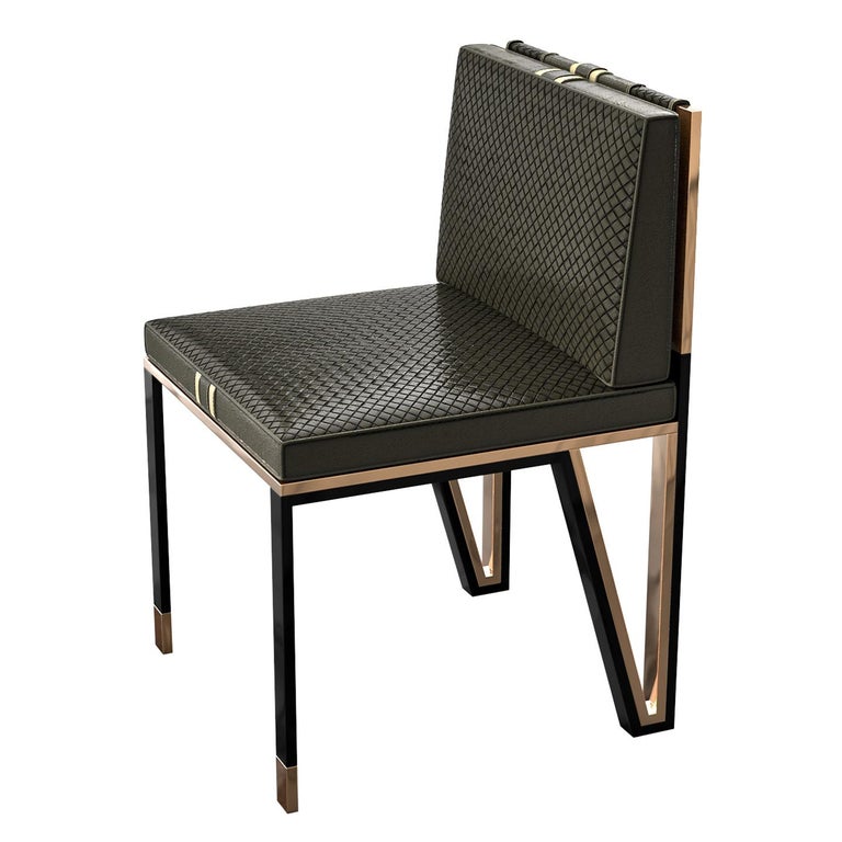 "Stella" Chair with Bronze and Exclusive Leather Pattern, Istanbul For ...